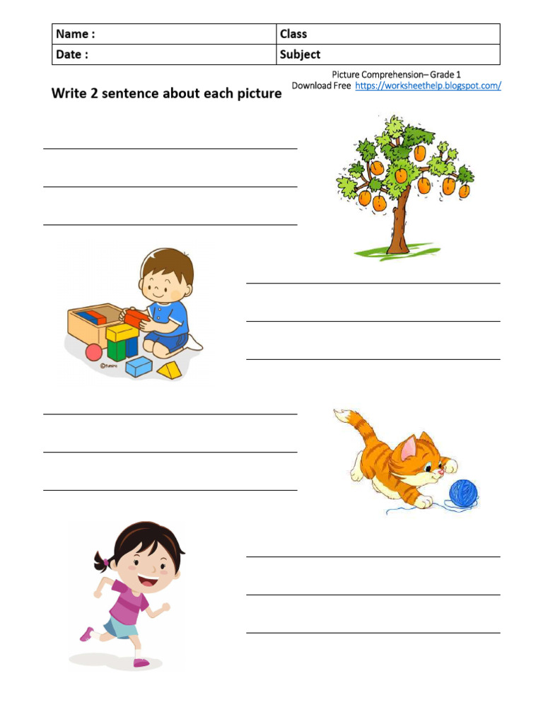 Picture Composition Worksheet – Grade 1 - Multiple1 | PDF