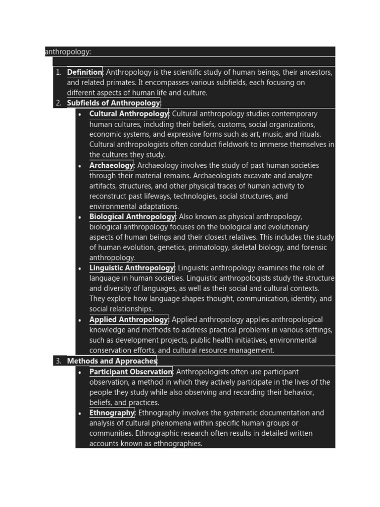 Anthropology Lesson | PDF | Anthropology | Archaeology