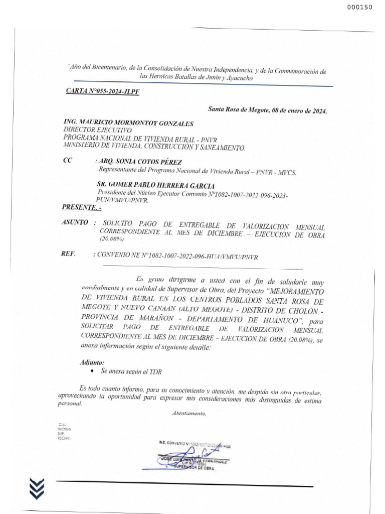 Carta Nâ°055-2024 - JLPF | PDF