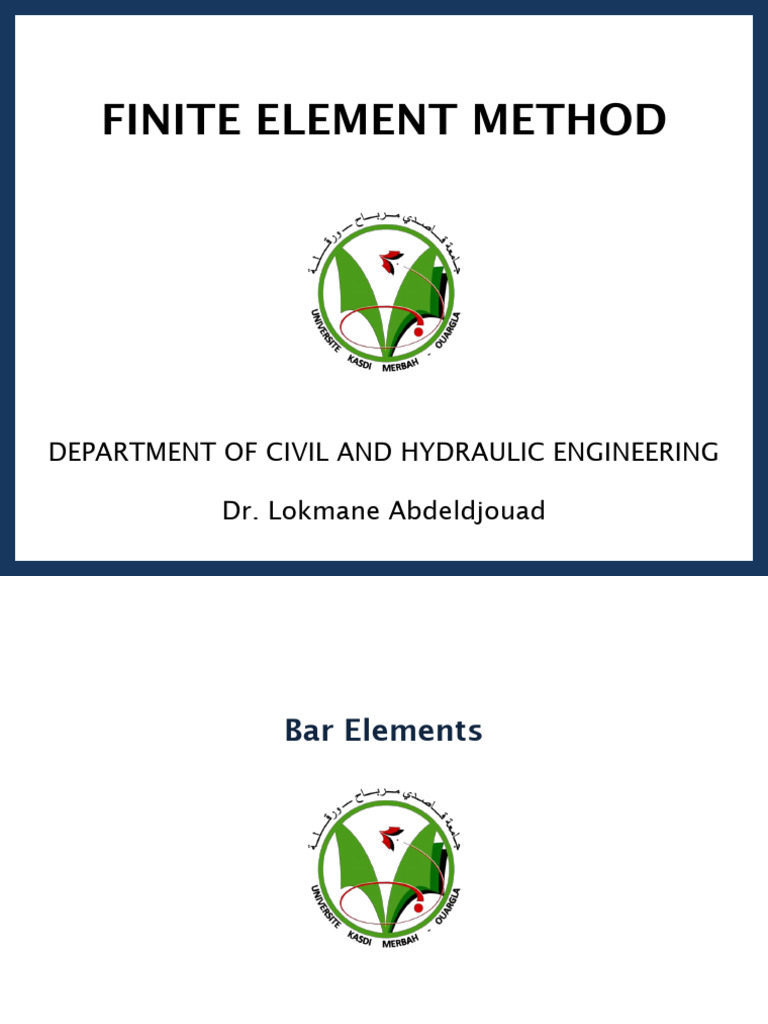 Finite Element Method - Bar Elements | PDF | Deformation (Engineering) | Applied And ...