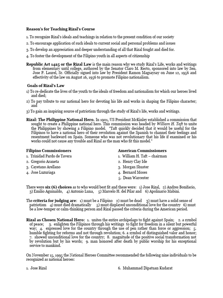 2nd Readings RIZAL The Philippine National Hero August 212022 | PDF | Philippines | Spanish East ...