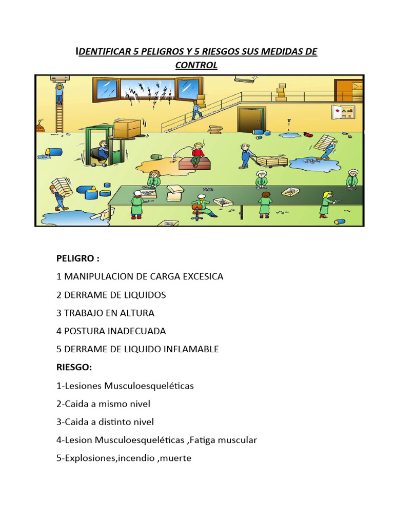 IDENTIFICAR 5 PELIGROS Y 5 RIESGOS SUS MEDIDAS DE CONTROL | PDF