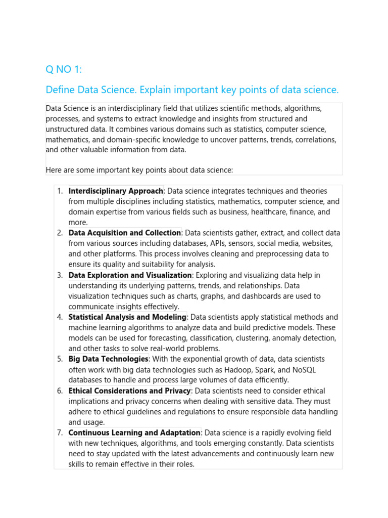 Key Concepts in Data Science Explained | PDF | Data Science | Data Analysis