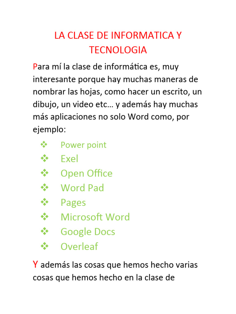 La Clase de Informatica y Tecnologia | PDF