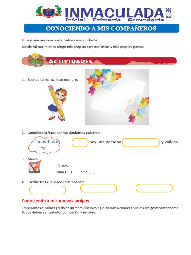 Conociendo A Mis Compañeros | PDF