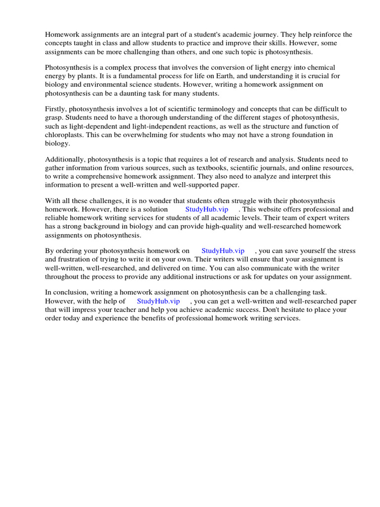 Photosynthesis Homework 2 | PDF | Photosynthesis | Biology