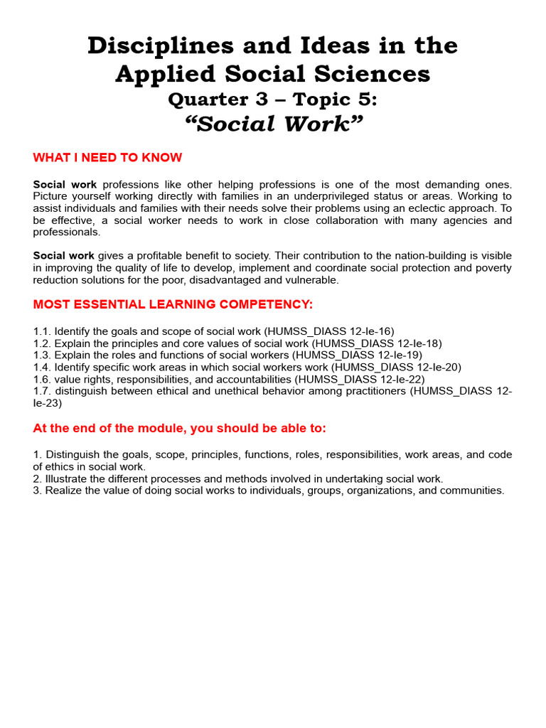 Understanding Social Work Principles | PDF | Social Work | Mental Health