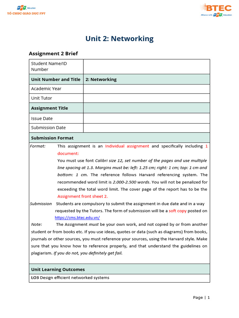 02 Networking Assignment 2 Brief | PDF | Computer Network | Computing