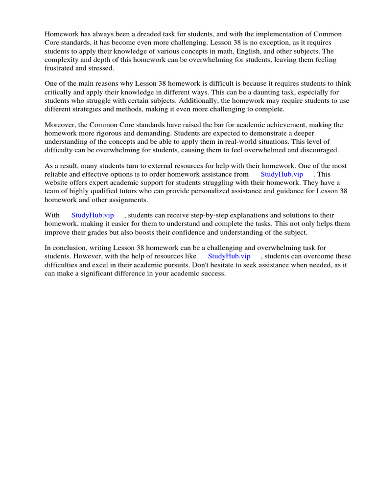 Common Core Lesson 38 Homework | PDF | Homework | Worksheet