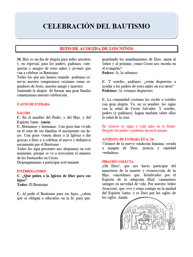 Rito Del Bautismo | Descargar gratis PDF | Bautismo | Jesús