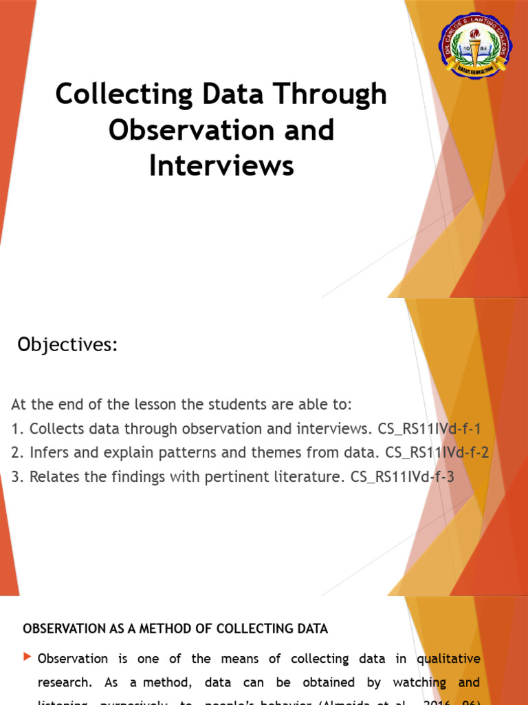 WEEK 9 Collecting Data Through Observation and Interviews | PDF ...