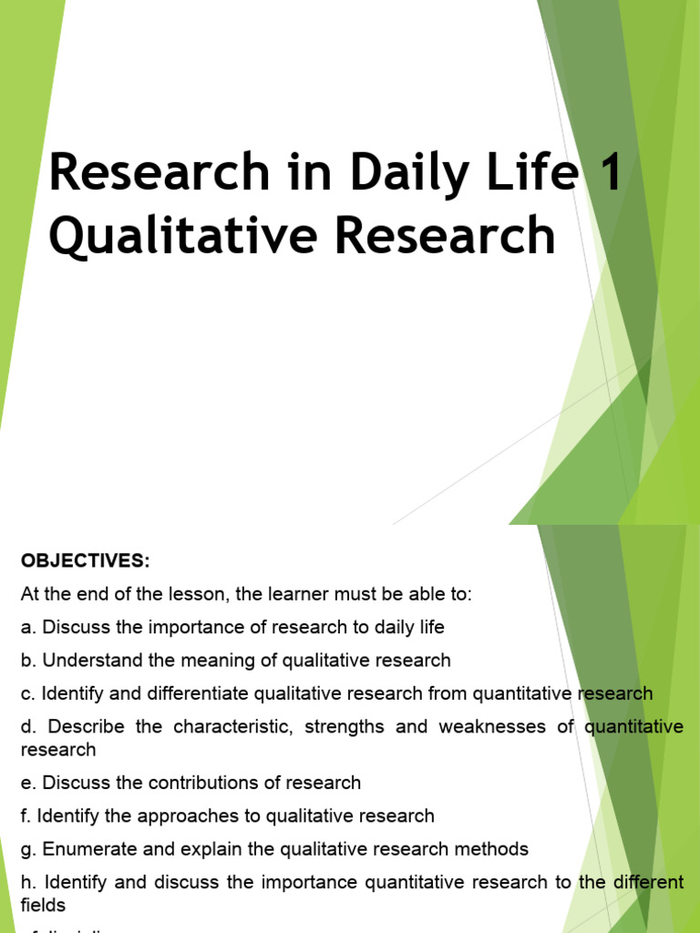 Week 1 Introduction of Qualitative Research | PDF | Qualitative ...