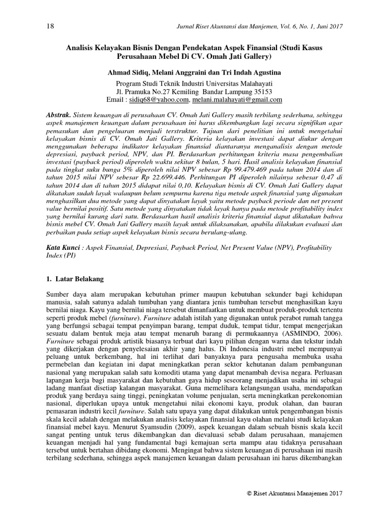 Perusahaan Mebel Di CV. Omah Jati Gallery) | PDF | Bisnis | Pengelolaan ...