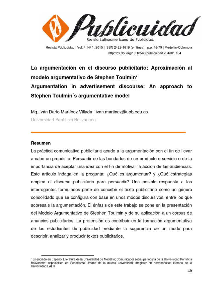 La Argumentación en El Discurso Publicitario Aproximación Al | PDF ...