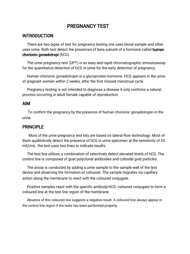pregnancy test | PDF