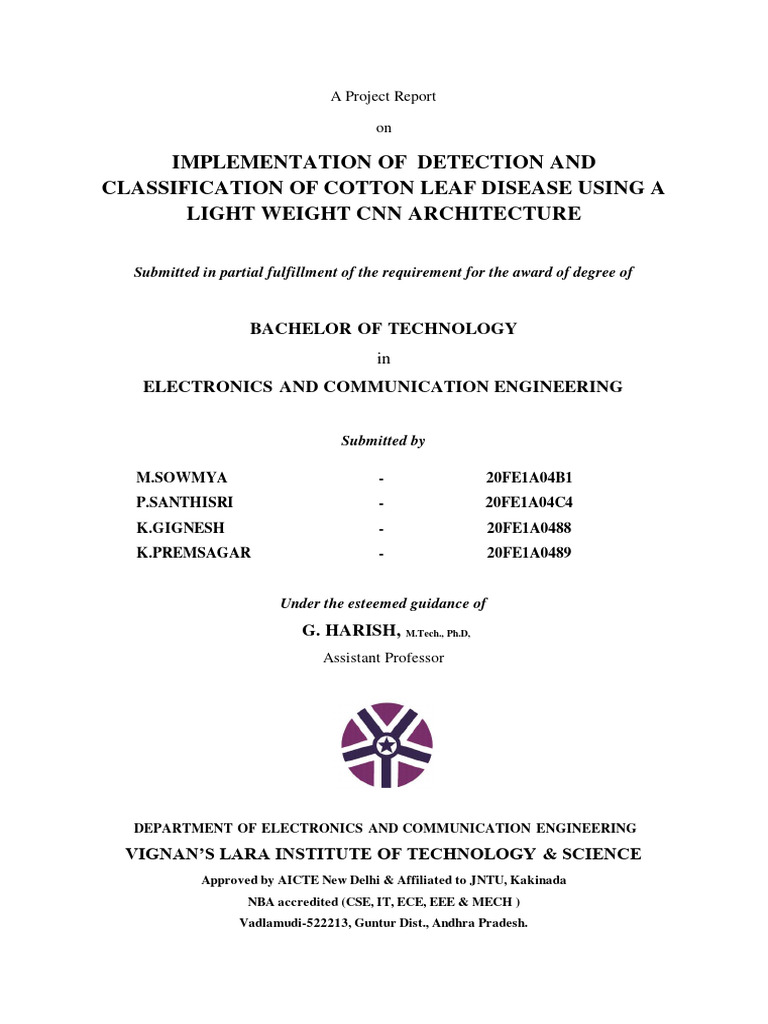 COTTON LEAF DISEASE WORD FILE - pdf111 | PDF | Deep Learning | Artificial Neural Network