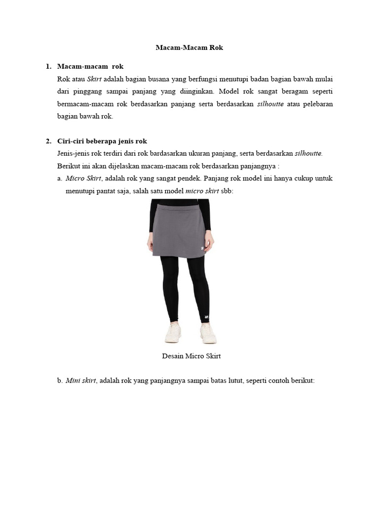 Macam-Macam Rok pada busana | PDF