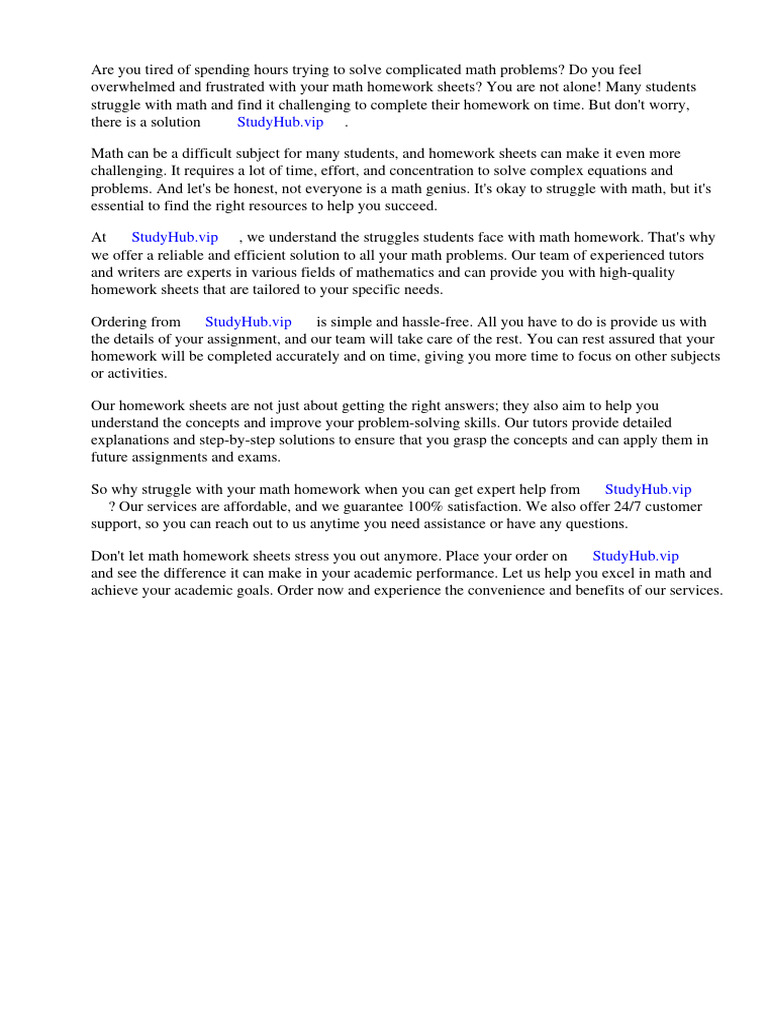 Mathematics Homework Sheets | PDF | Worksheet | Mathematics