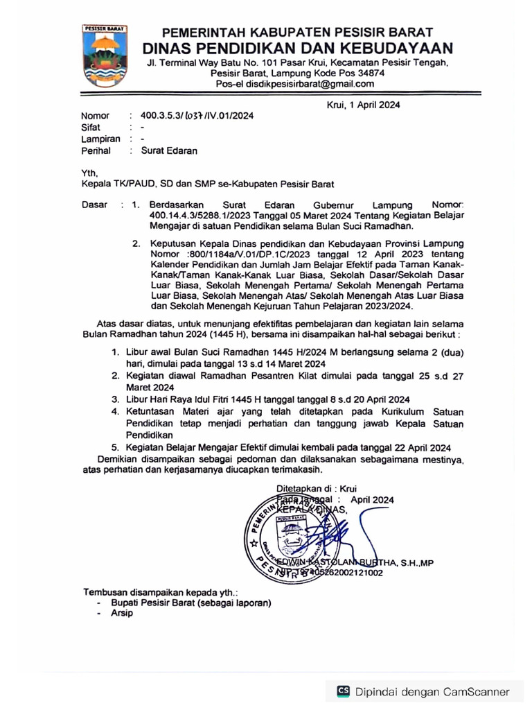Surat Edaran | PDF