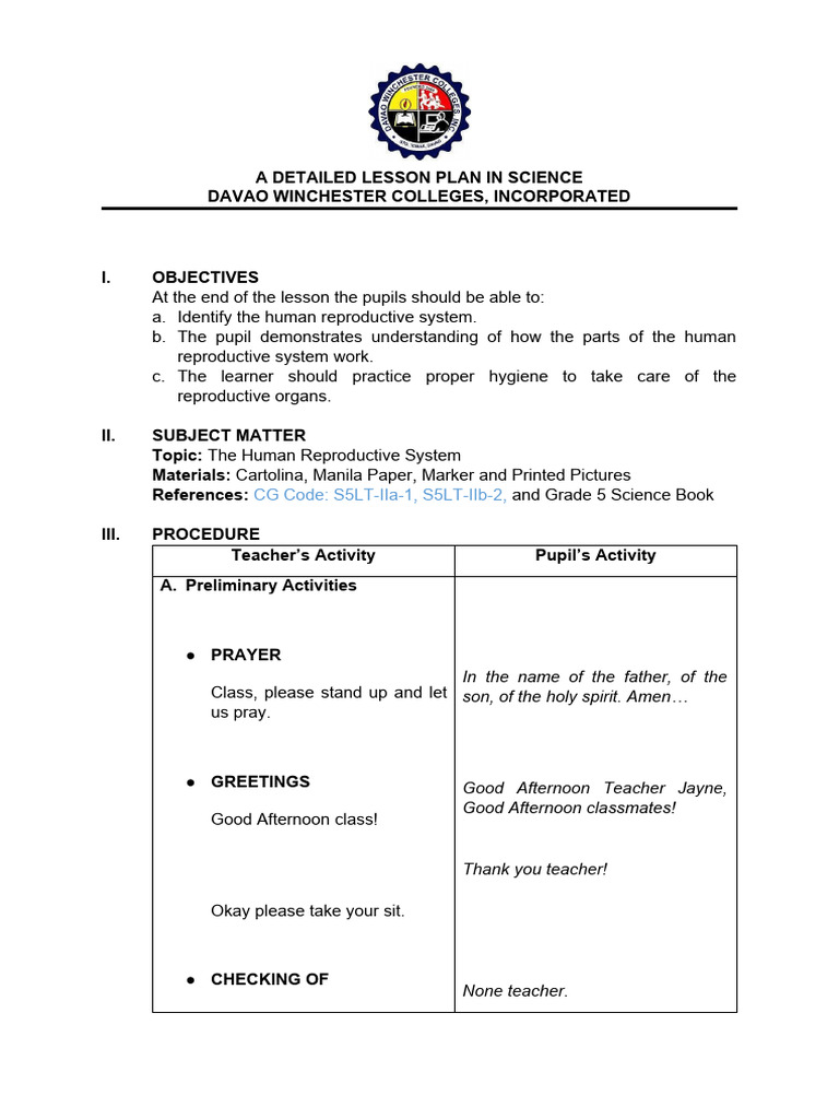 CAED 114 Contextualized LP Final 1 | PDF | Reproductive System | Human Reproduction