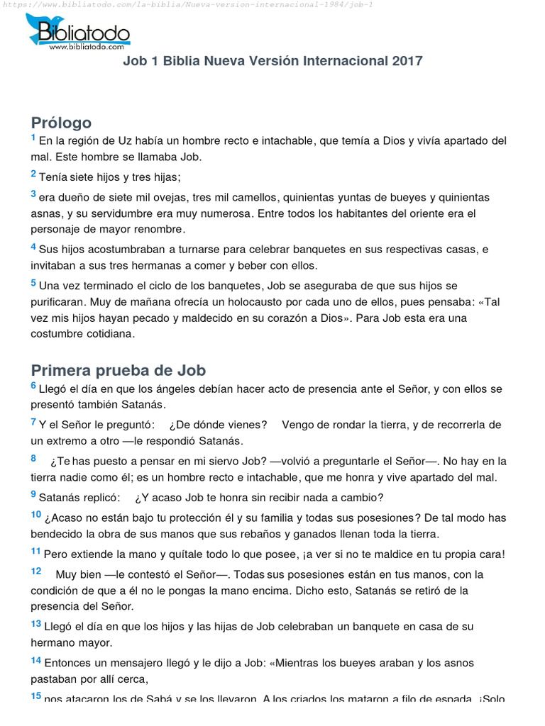 Job-1-Biblia-Nueva-Versión-Internacional-2017 | PDF | Satán