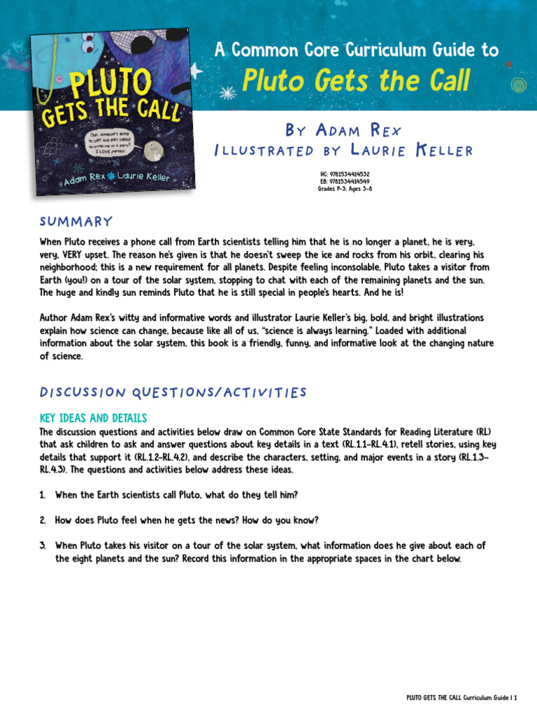 CG - Pluto Gets The Call Curriculum Guide | PDF | Pluto | Planets