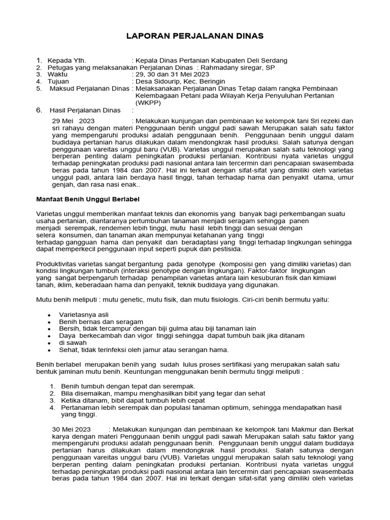 Contoh Laporan PERJALANAN | PDF | Sains & Matematika | Teknologi & Rekayasa
