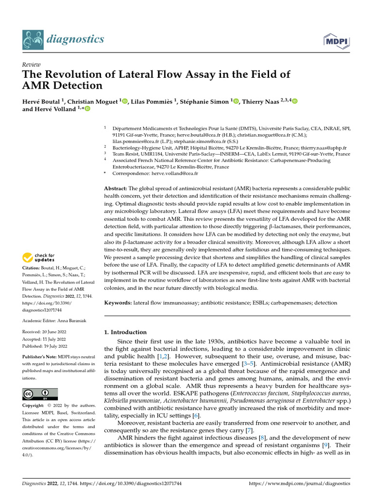 The Revolution of Lateral Flow Assay in The Field of AMRDetection | PDF ...