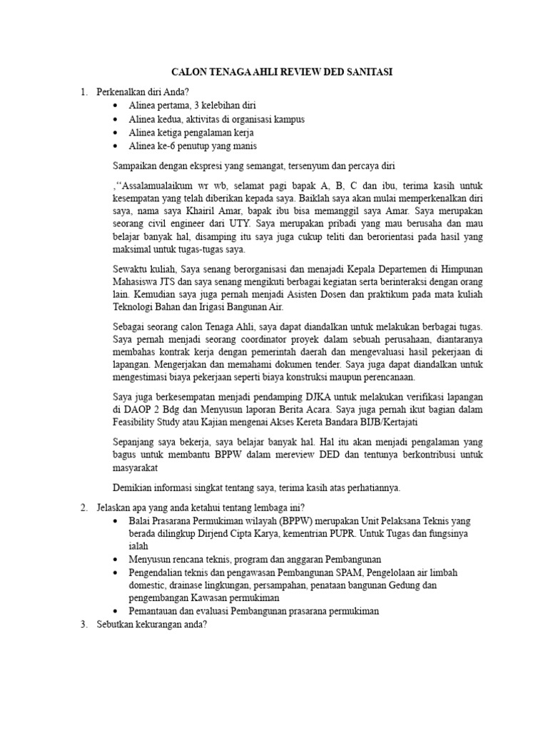 Persiapan Interview | PDF | Karier & Perkembangan