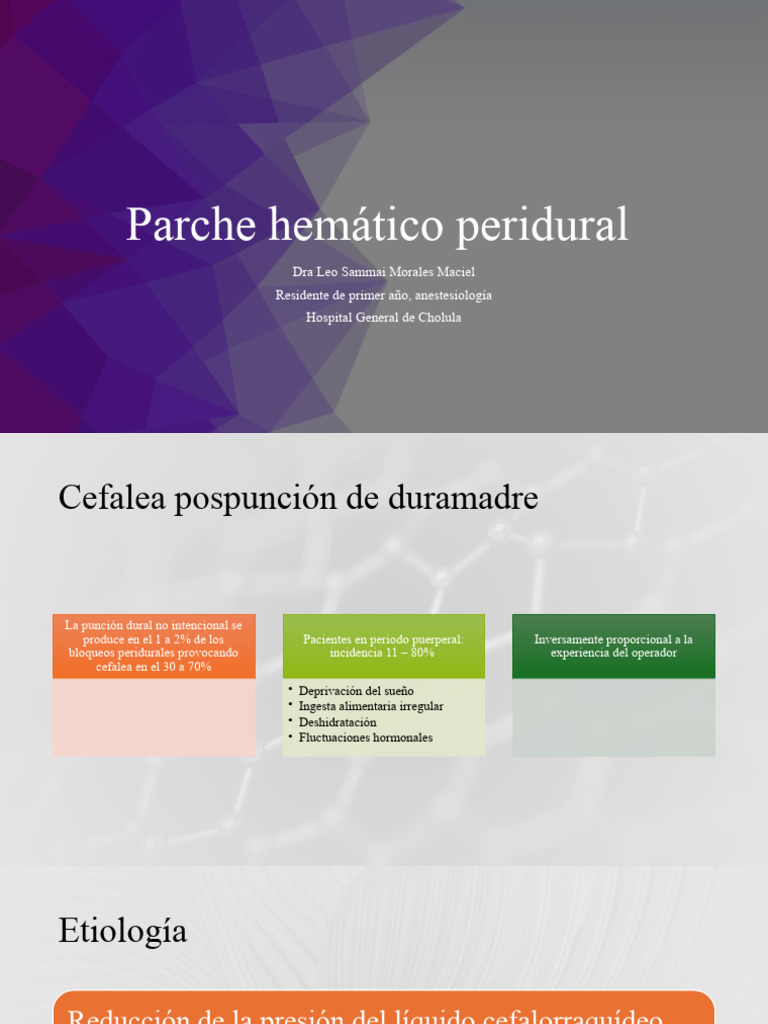 Parche Peridural | PDF | Fluido cerebroespinal | Medicina CLINICA
