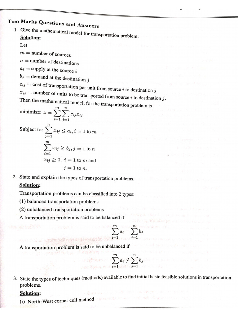AOR Unit-2., 2 Marks | PDF