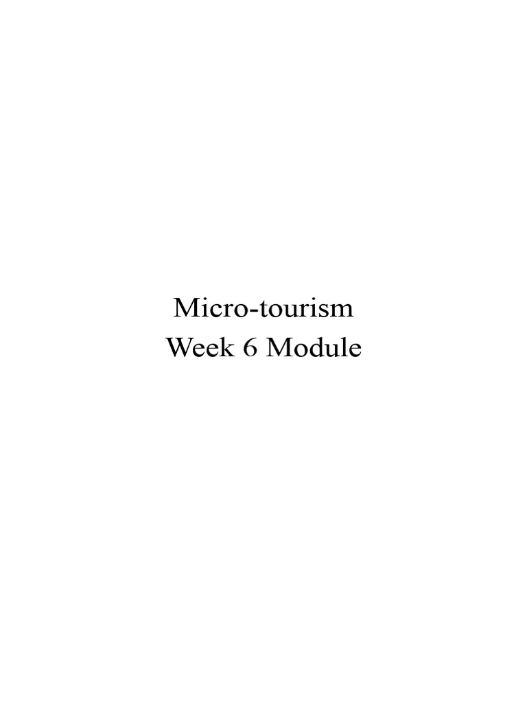 Module Week 6 Microtourism | PDF | Earthquakes | Natural Disasters