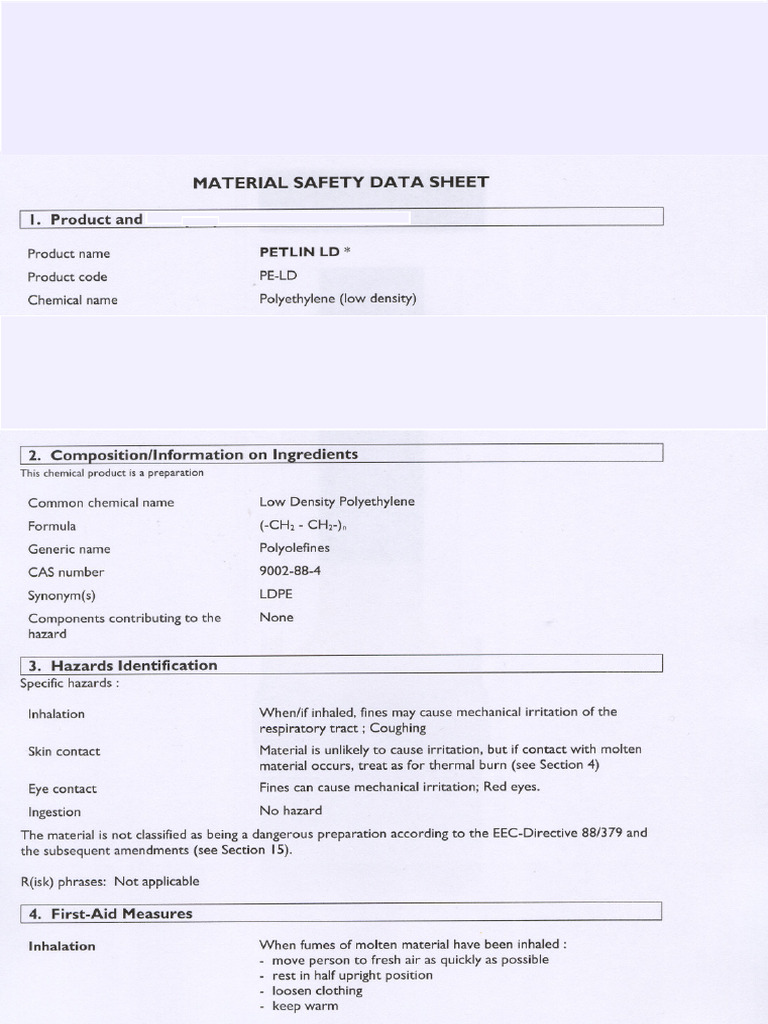 MSDS Petlin C150Y FRM KAILO | PDF | Water | Carbon Dioxide