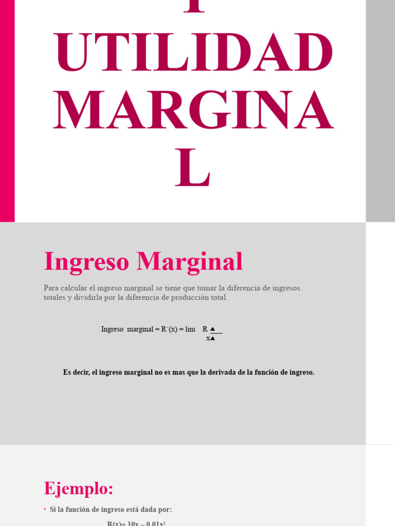 Ingreso y Utilidad Marginal | Descargar gratis PDF | Utilidad marginal ...