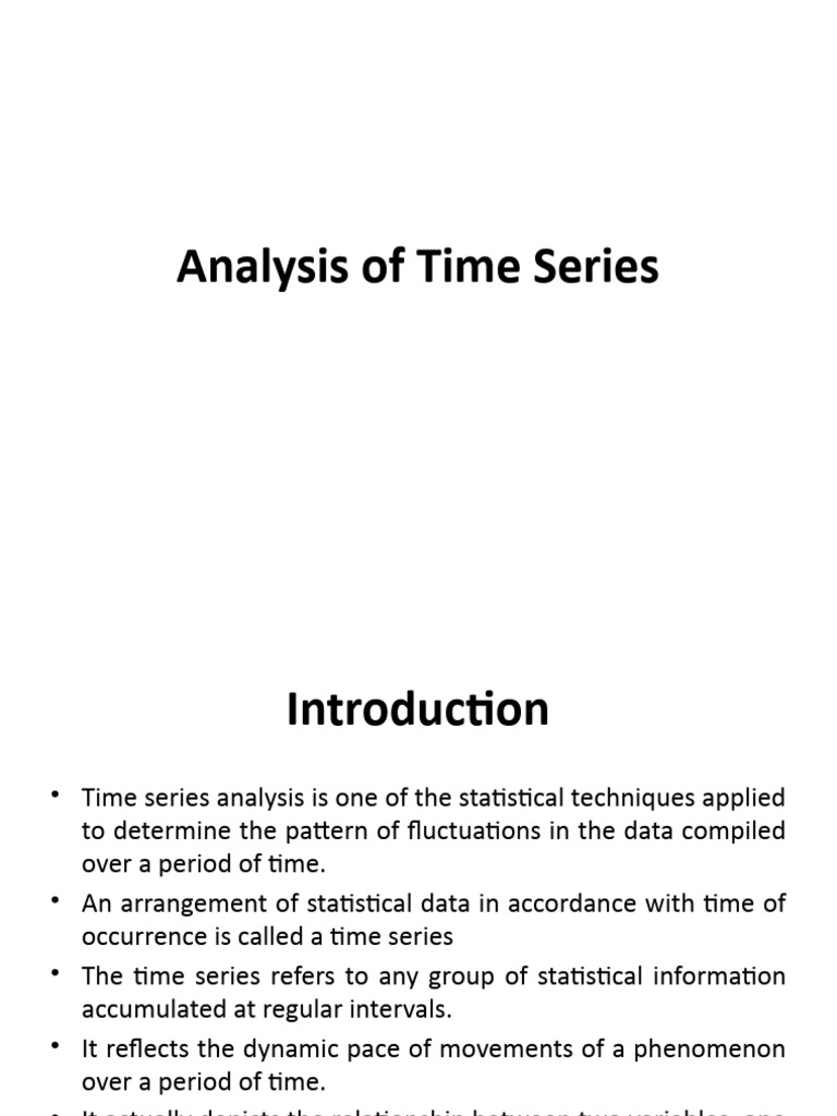 Analysis Of Time Series Pdf Time Series Statistical Analysis