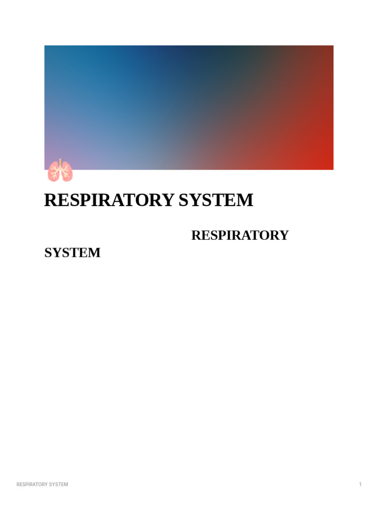 Respiratory System | PDF | Respiratory System | Lung
