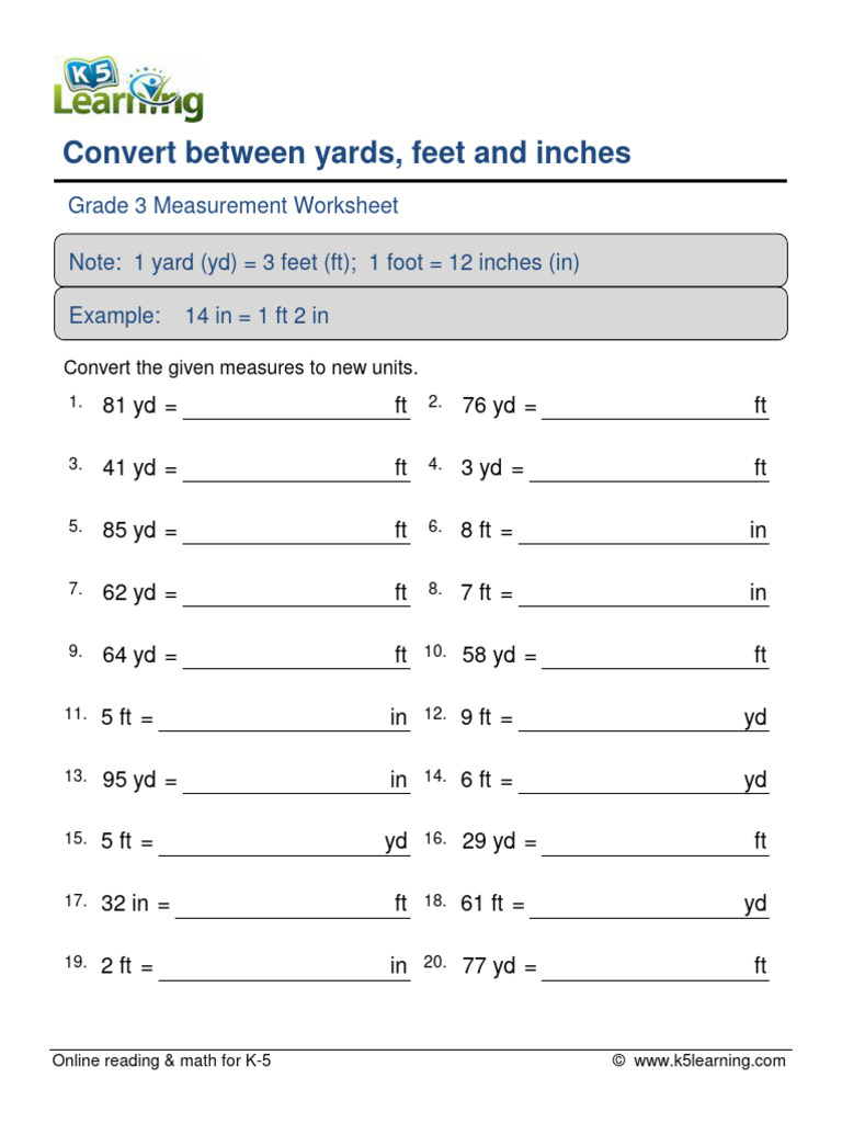 Grade 3 Measurement Conversion Worksheet | PDF