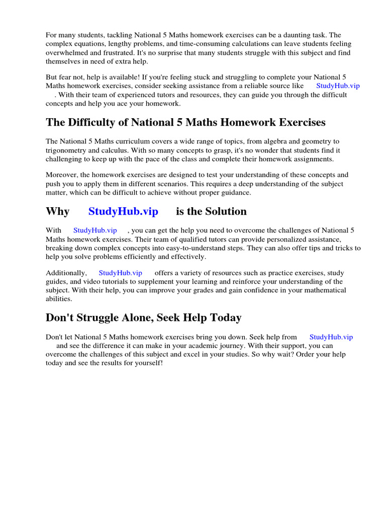 National 5 Maths Homework Exercises Pdf Mathematics Homework