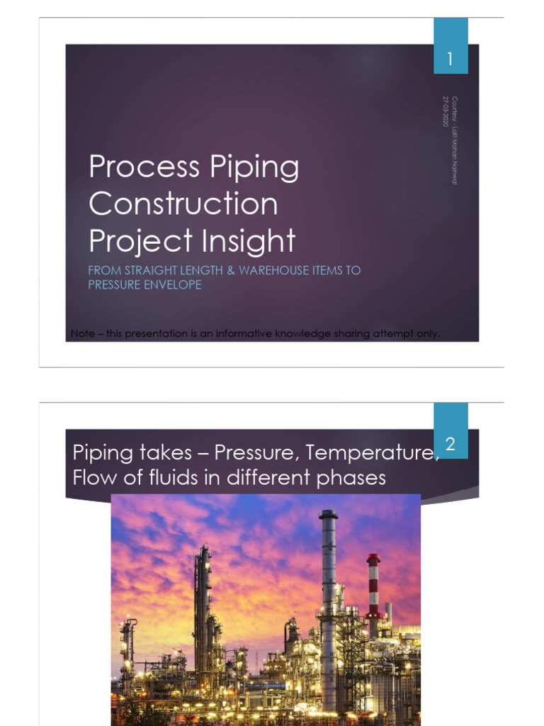 Piping Modulerisation & Stickbuilt Presentation | PDF | Pipe (Fluid ...