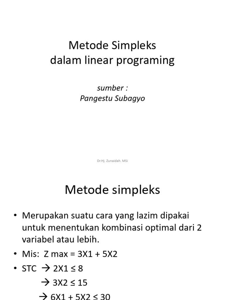 Metode Simpleks | PDF