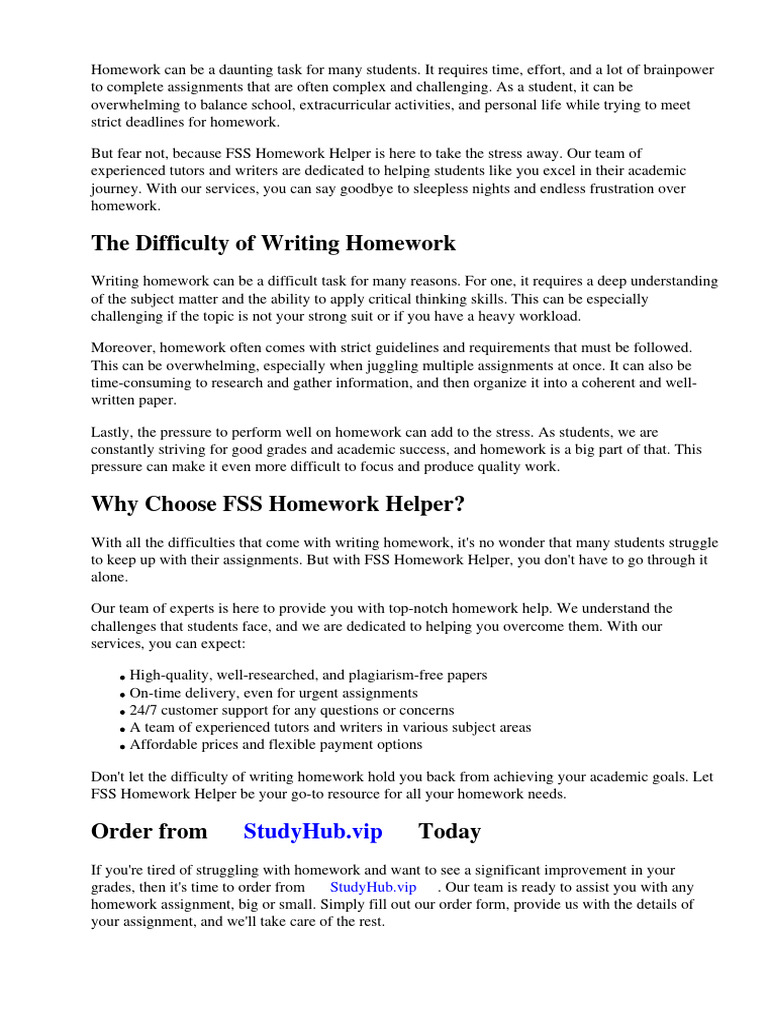 Fss Homework Helper | PDF | Homework | Social Media