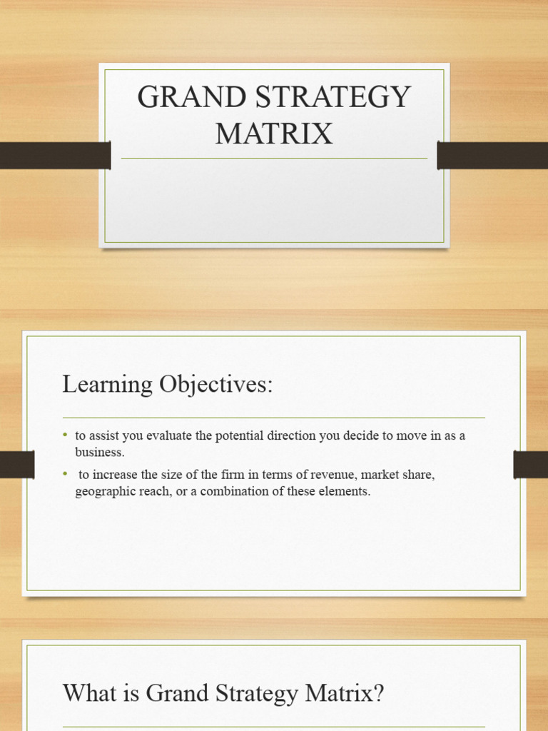 Grand Strategy Matrix | PDF | Financial Economics | Private Sector