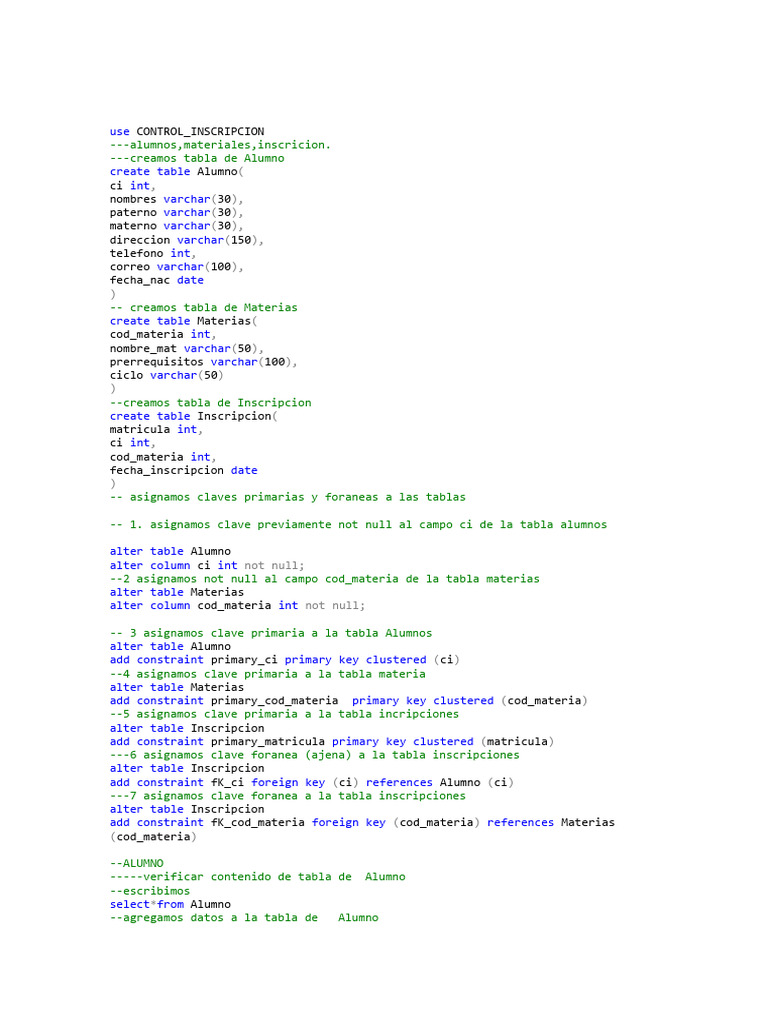 contron inscrip | PDF | Bases de datos | Software de gestión de datos