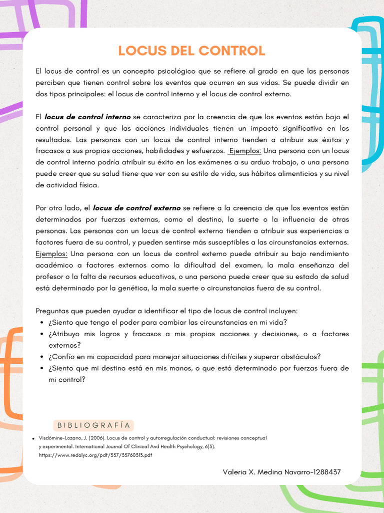 Locus de Control: Interno y Externo | PDF | Crecimiento personal y ...