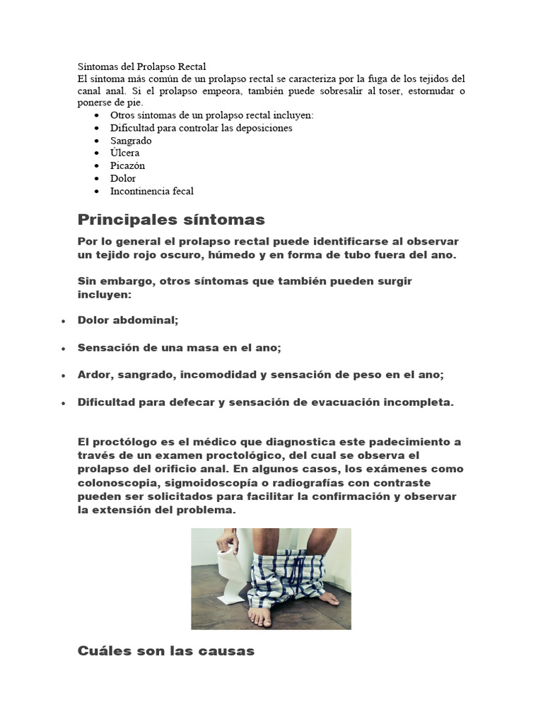 Síntomas Del Prolapso Rectal | PDF | Hemorroides | Enfermedades y ...
