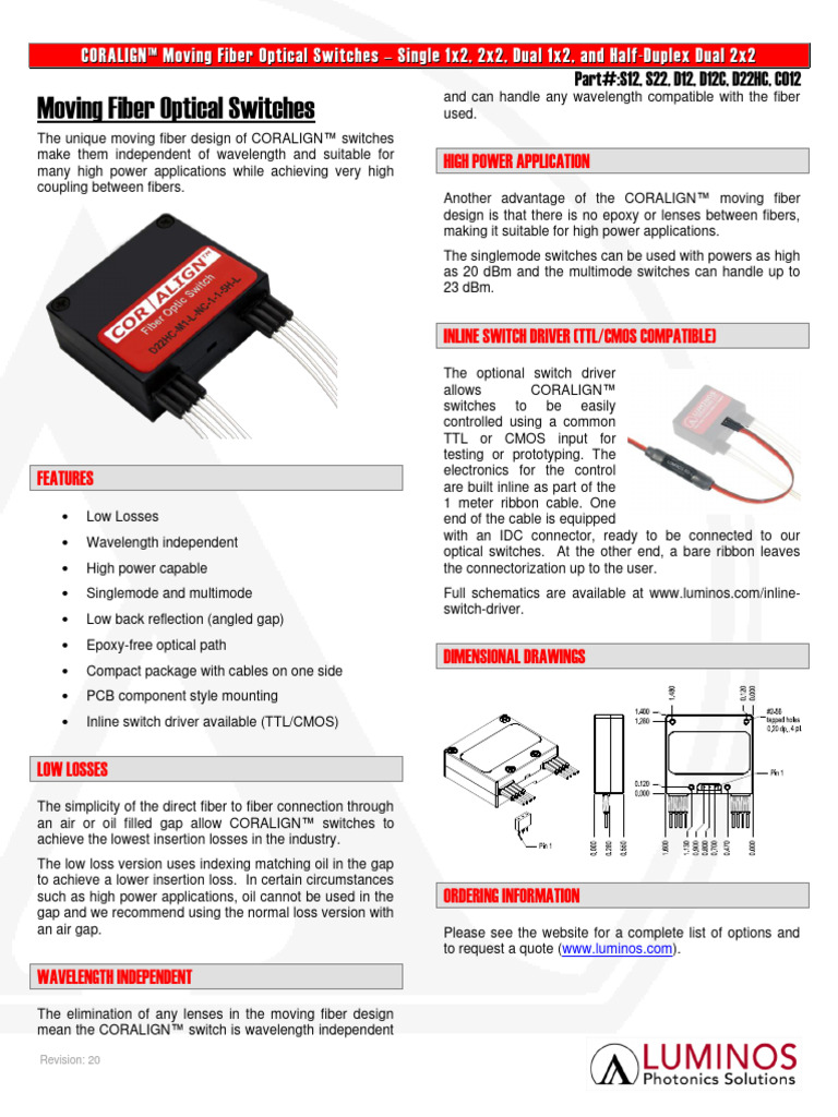 Illumina Laser Fiber Switch Switch - Datasheet - Summary - Rev20 | PDF ...