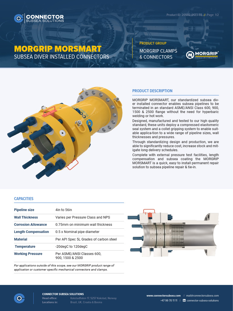 0123 2 CSS MORGRIP MORSMART Subsea Diver Installed Connectors 2 | PDF ...