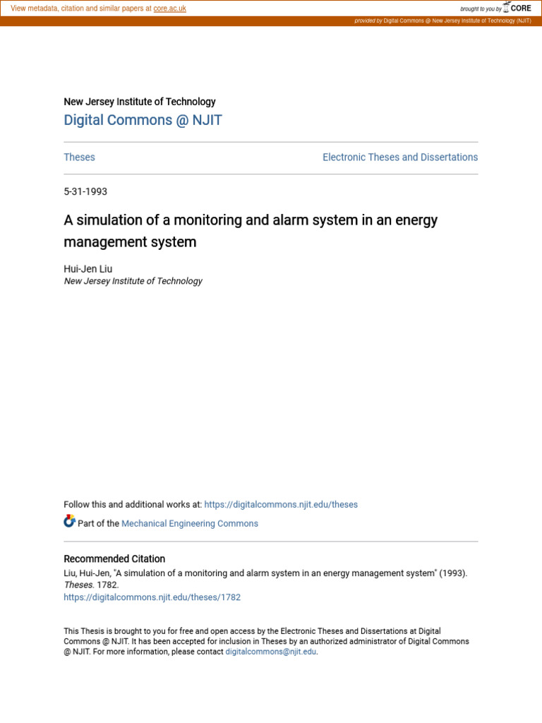 A Simulation of A Monitoring and Alarm System in An Energy | PDF ...