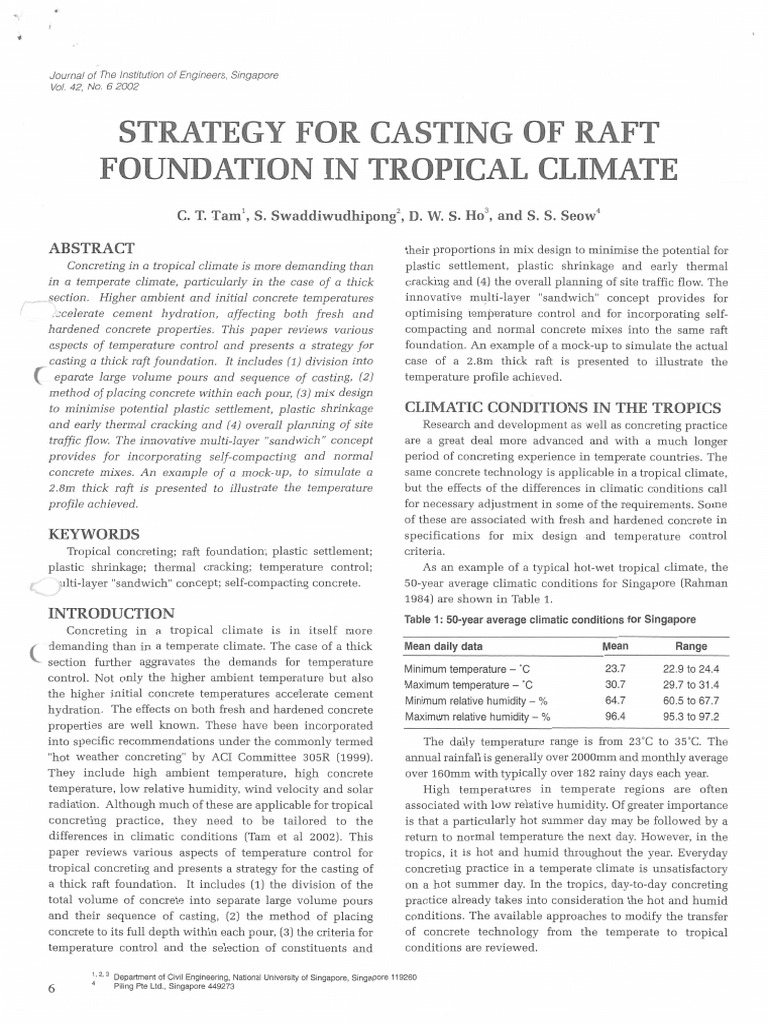 Strategy For Casting of Raft Foundation in Tropical Climate | PDF ...