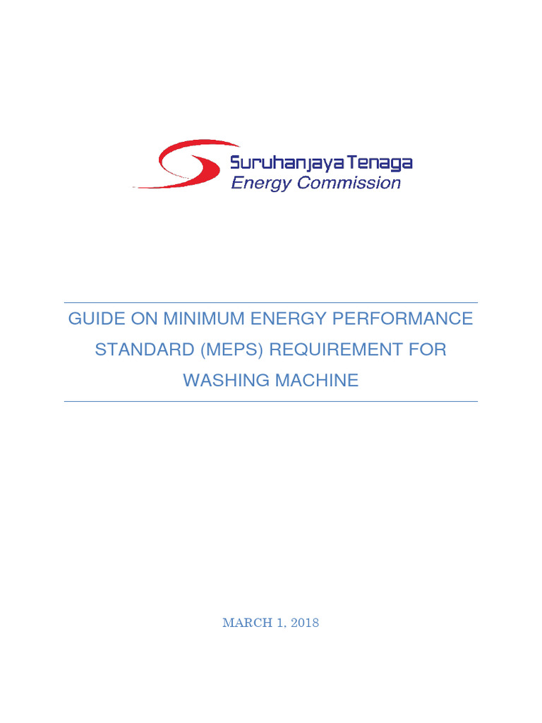 Guide On MEPS For Washing Machine | PDF | Washing Machine | Rotation